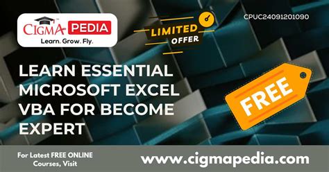 Learn Essential Microsoft Excel Vba For Become Expert Free Udemy Course Cigma Pedia