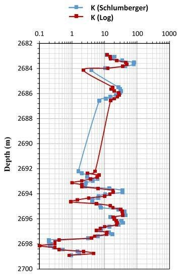 Permeability Estimation Using Schlumberger Equation And Log Data For A