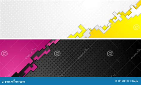 Tech Geometry Web Headers Banners Stock Vector Illustration Of Concept Graphic 101608167