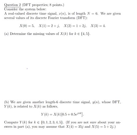 Solved Question DFT Properties Points Consider The Chegg
