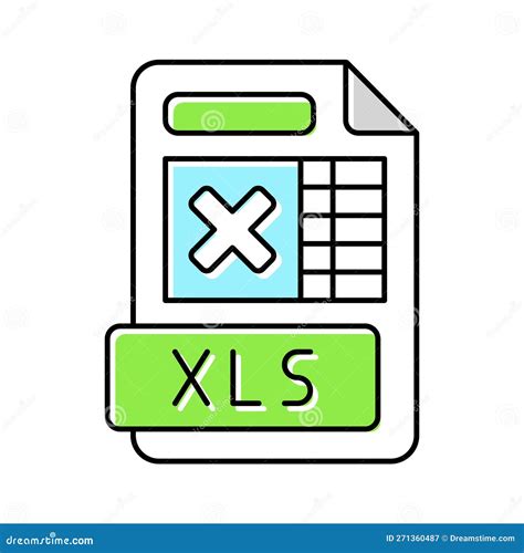 Xls File Format Document Color Icon Vector Illustration Stock Vector