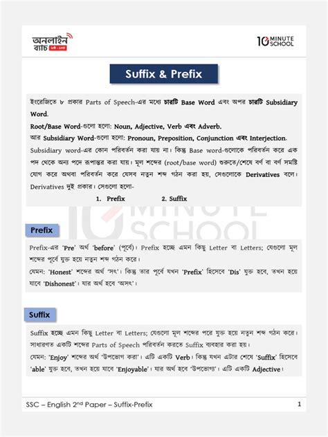 Suffix Prefix Pdf