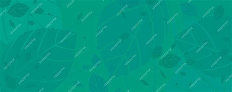 Premium Vector Wide Abstract Green Leaf Banner Vector Illustration