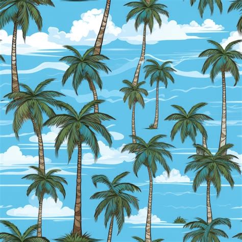 Premium Photo Seamless Pattern Coconut Tree
