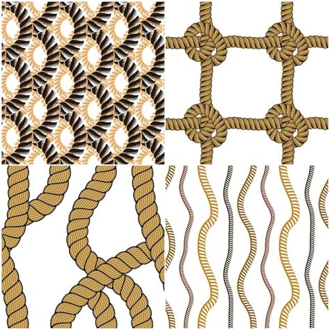 Premium Vector Seamless Patterns Rope Woven Vectors Set Abstract