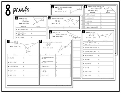Similar Triangle Proofs Peel And Stick Activity All Things Algebra®