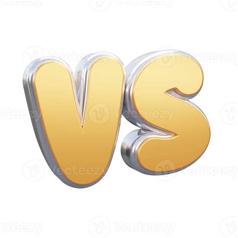 Gold Versus Vs D Render Logo Or Golden Versus Vs Logo Text Effect Or