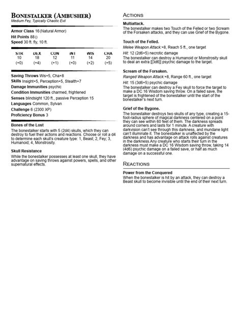Bonestalker Pdf Gaming Role Playing Games