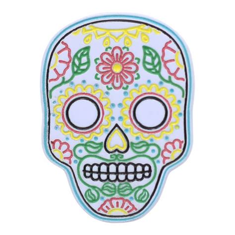 Dropship Neon Sugar Skull Día De Muertos Enamel Pin To Sell Online At