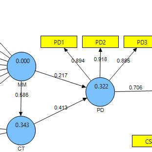Measurement Model Outer Loadings Path Coefficient And R MM