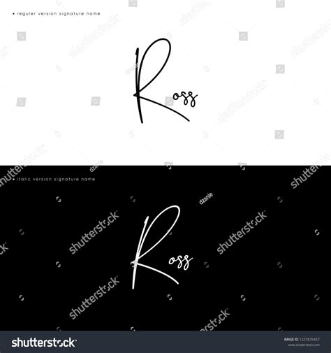 Signature Name Ross Handwritting Calligraphy Sign Stock Vector Royalty