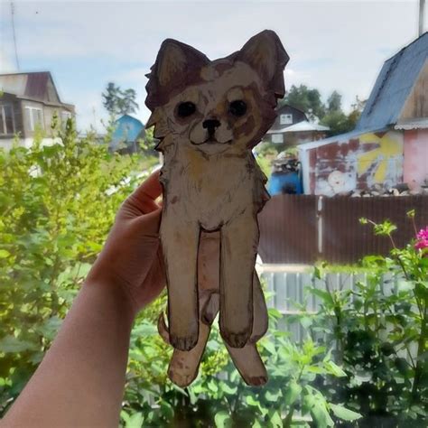 Большая бумажная собака Рисунки домашних животных Бумажные животные