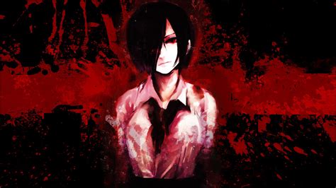 วอลเปเปอร์ สีแดง Tokyo Ghoul Kirishima Touka ความมืด ภาพหน้าจอ