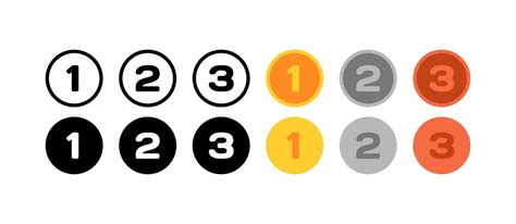 Premium Vector Numbers Icon Set 1 2 3 Numbers Medals Linear