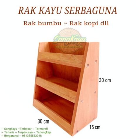 Jual Rak Susun Kayu Serbaguna Rak Bumbu Dapur Kayu Rak Kopi Rak Dinding Shopee Indonesia