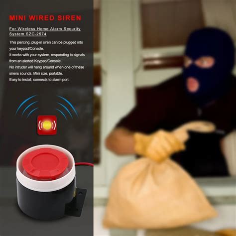 DC 12V Mini Wired Siren Horn Security Mini Siren Sensors Alarms 120dB ...
