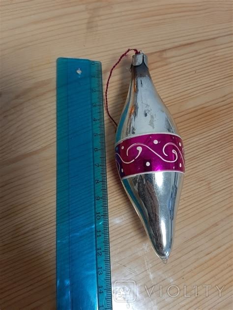 Ялинкова іграшка сосулька бурулька широка з візерунком 109807317 купити Violity