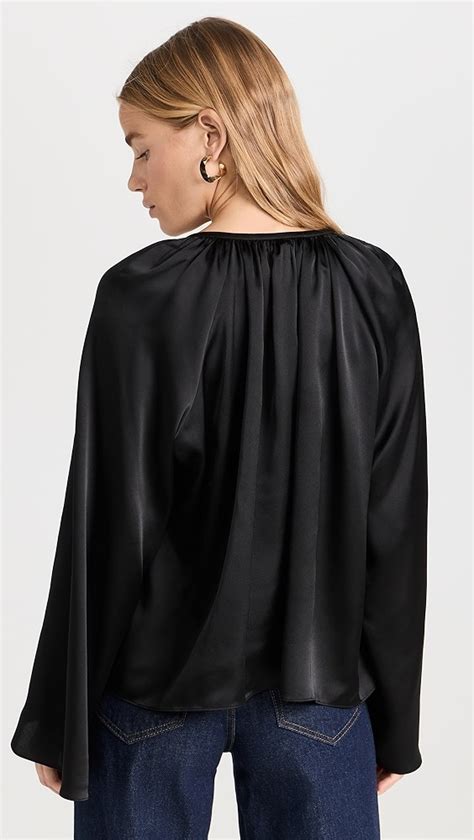 Frame V Neck Shirred Blouse Shopbop