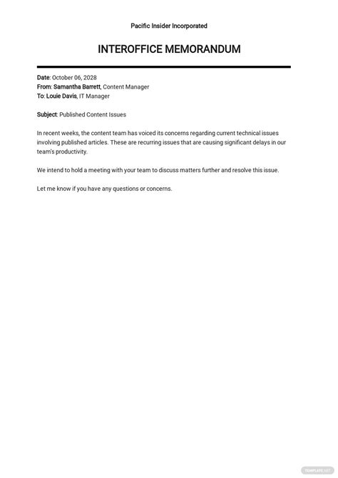 50 Memo Samples Format And Examples 2023