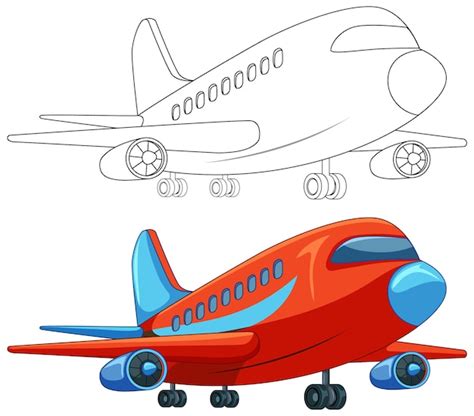 Ilustración vectorial de aviones de colores Vector Premium