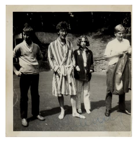 Beatles John Lennon Signed Candid Photograph 1967 Pictured At His