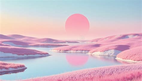 Surreal Landscape With Large Translucent Object Stock Illustration Illustration Of Ethereal