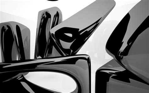 Premium Photo Abstract Dynamic Interior With Black Smooth Objects 3d Illustration And Rendering