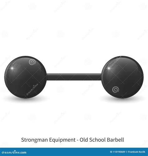 Illustration Of Glossy Old School Barbell On The White Background