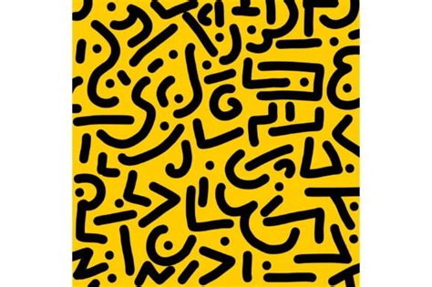 Yellow Doodle Line Art Background Graphic By Arief Sapta Adjie Ii