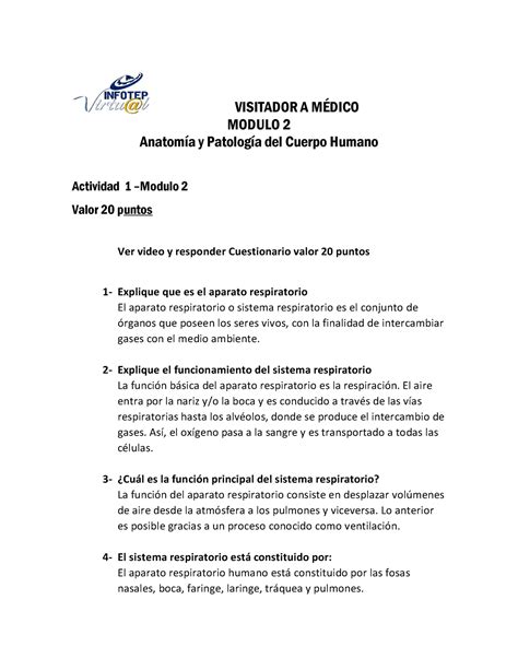 Actividad 1 Modulo 2 Visita Medica VISITADOR A M MODULO 2