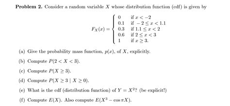 Solved Problem Consider A Random Variable X Whose Chegg