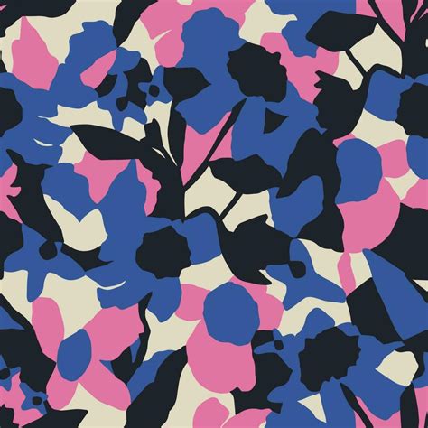 Vector Color Blocking Flower Illustration Seamless Repeat Pattern 29580546 Vector Art At Vecteezy