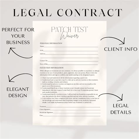Patch Test Waiver Form Editable Skin Sensitivity Agreement Canva