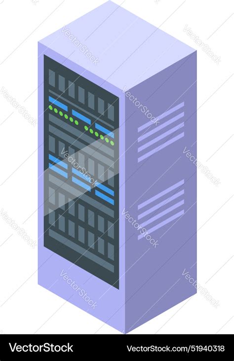 Data Server Computing Showing Digital Information Vector Image