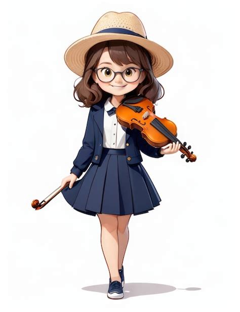 Premium Ai Image Anime Girl Playing Violin Digital Illustration