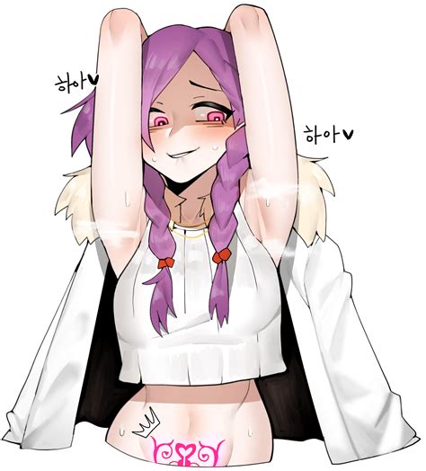 Rule 34 Arms Up Biting Biting Lip Braid Crop Top Female Female High