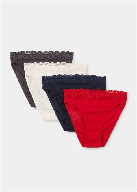 Buy Four Pack Lace Trim High Leg Knickers Online In Oman From Matalan