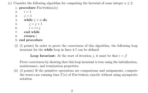 Solved C Consider The Following Algorithm For Computing