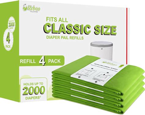 Refill Diaper Pail Bags 3 Pack For 1650 Diapers Talcum