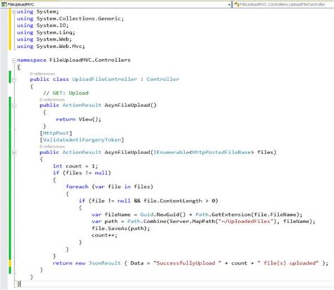 File Upload Using ASP NET MVC Application