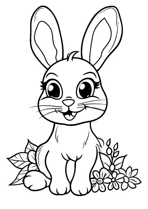 Красный кролик Красная линия Искусство Красная кролика Красная страница Премиум Ai