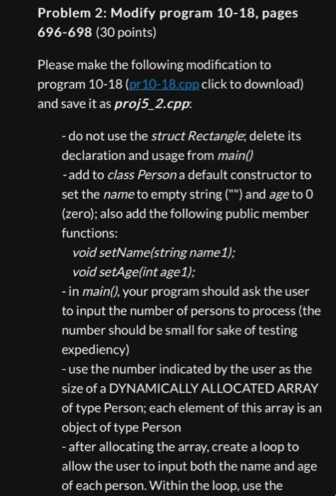 solved problem 2 modify program 10−18 pages 696 698 30