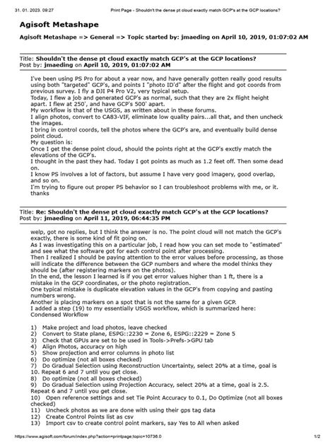 Usgs Forum Agisoft Workflow Pdf Computing