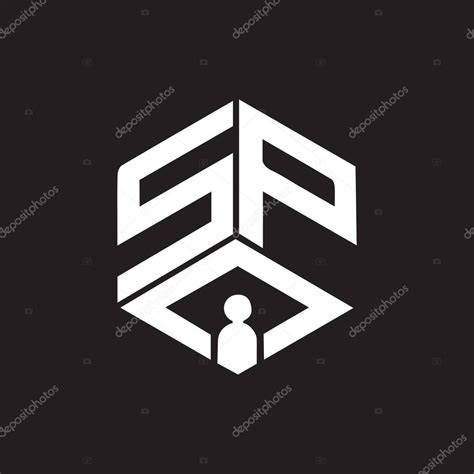 Diseño Del Logotipo De La Letra Spo Sobre Fondo Negrospo Iniciales