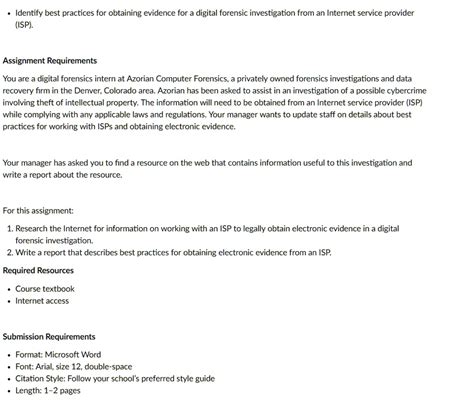 Identify Best Practices For Obtaining Evidence For A Digital Forensic Investigation From An