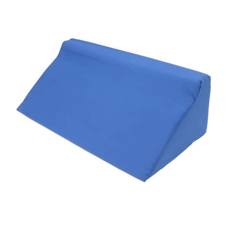 Blue Body Side Wedge Pillow With Hidden Zipper Pu Leather Incline Side