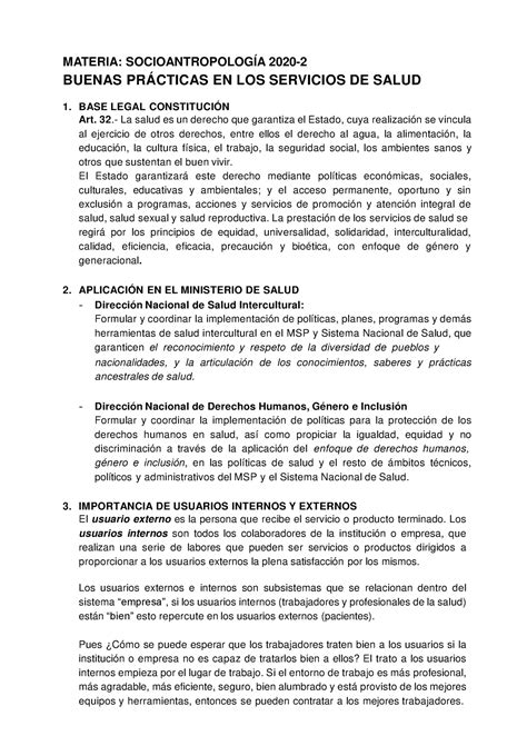 6 Buenas Prácticas EN LOS Servicios DE Salud MATERIA