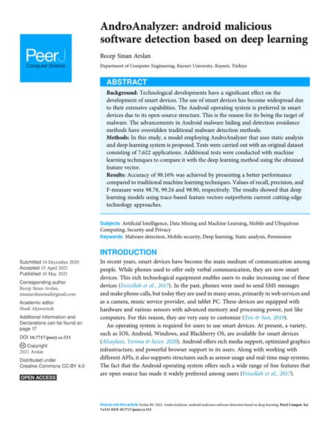 Pdf Androanalyzer Android Malicious Software Detection Based On Deep