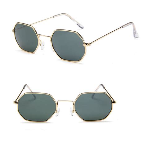 Classic Hexagon Shape Metal Frame Unisex Sunglasses Uv400 Sunglasses