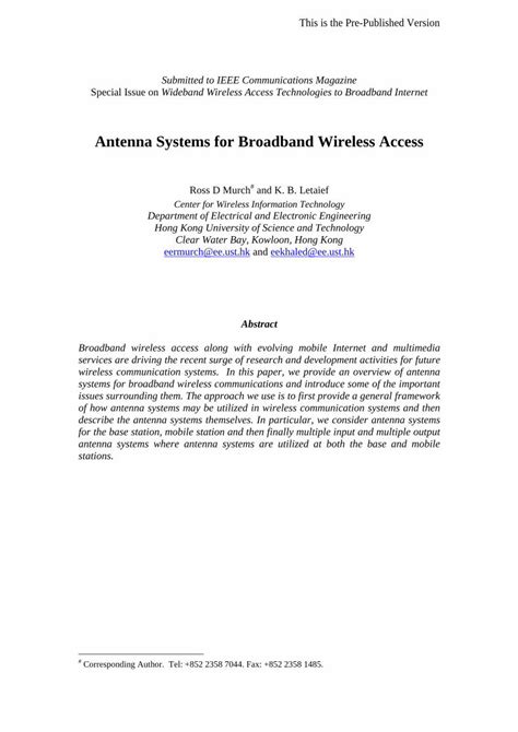 Pdf Antenna Systems For Broadband Wireless Access Dokumen Tips